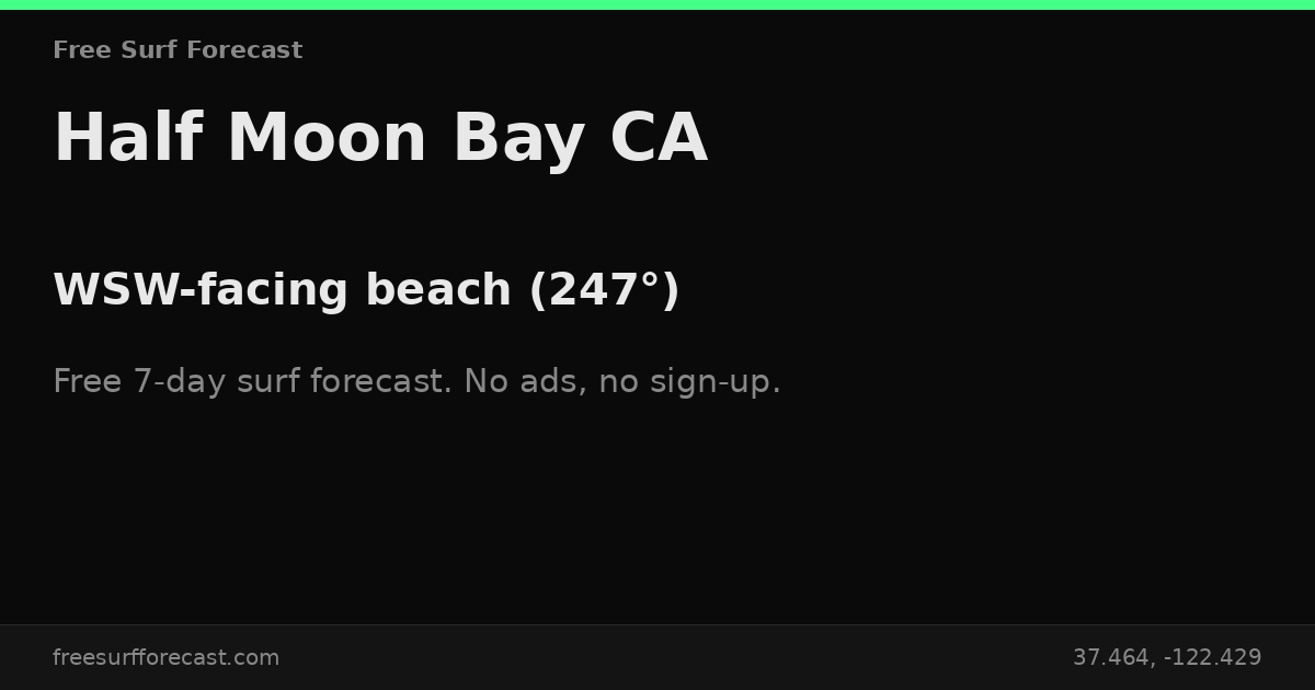 Surf Forecast for Half Moon Bay CA | Free Surf Forecast