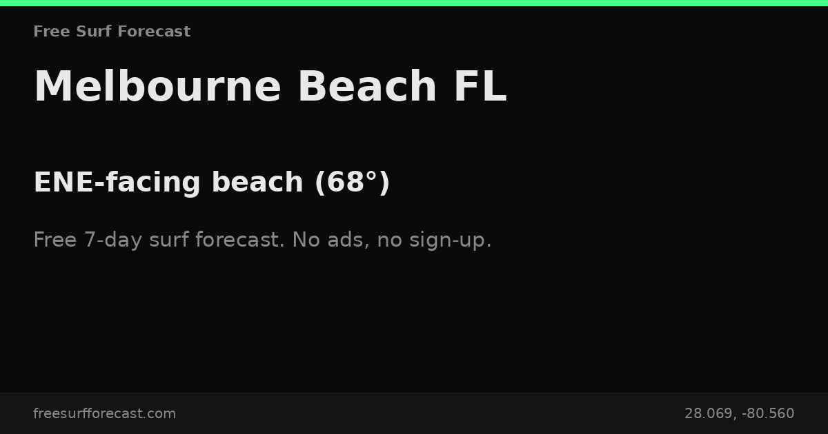 Surf Forecast for Melbourne Beach FL | Free Surf Forecast