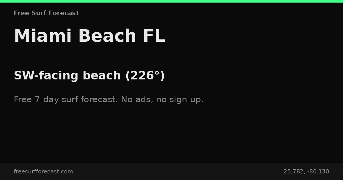 Surf Forecast for Miami Beach FL | Free Surf Forecast