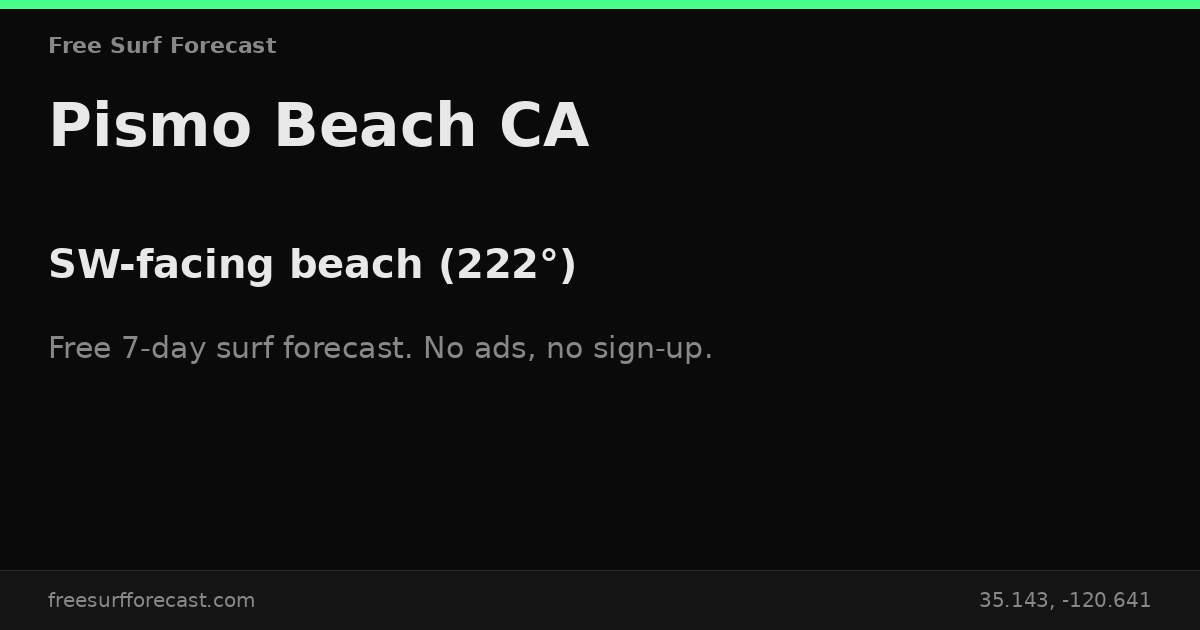 Surf Forecast for Pismo Beach CA | Free Surf Forecast